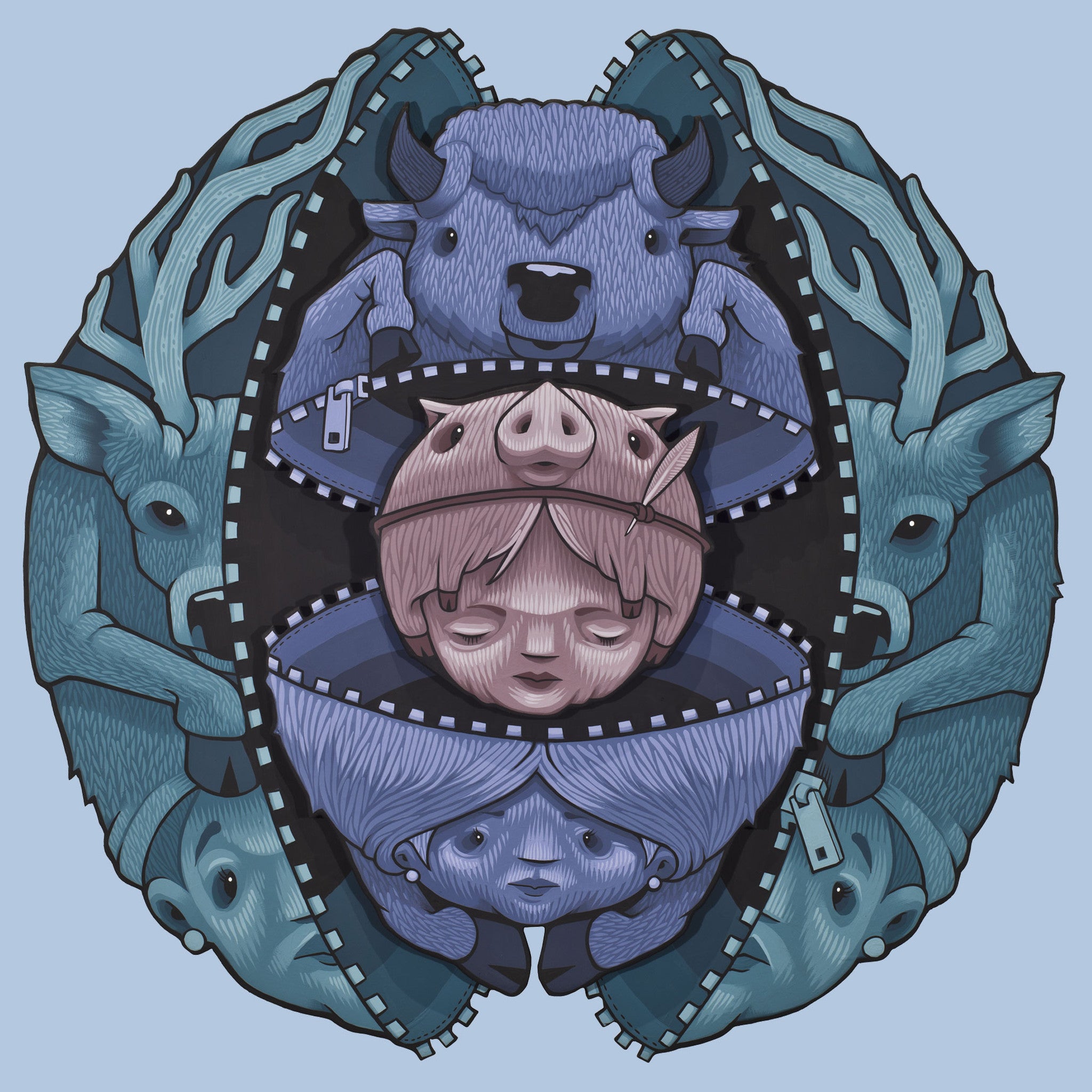 SuperFishal (Jeremy Fish) - Unzipping The Past Men's Shirt, Light Blue ...