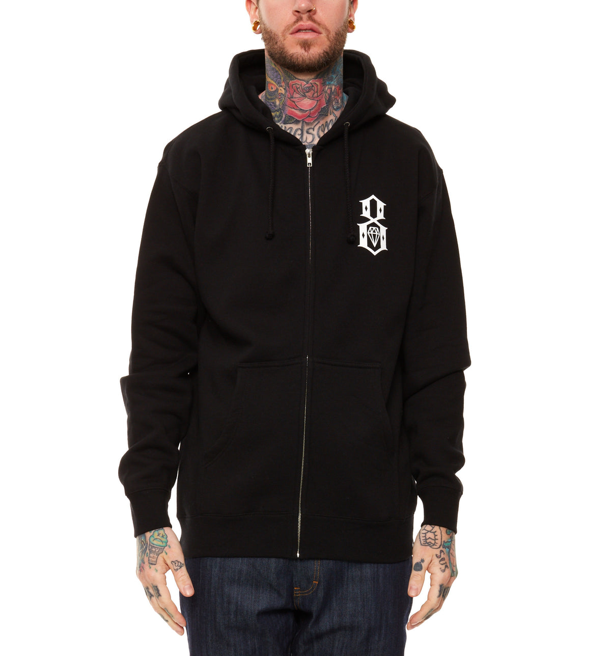 REBEL8 - Standard Issue Logo Men's Zip Hoodie, Black – The Giant Peach