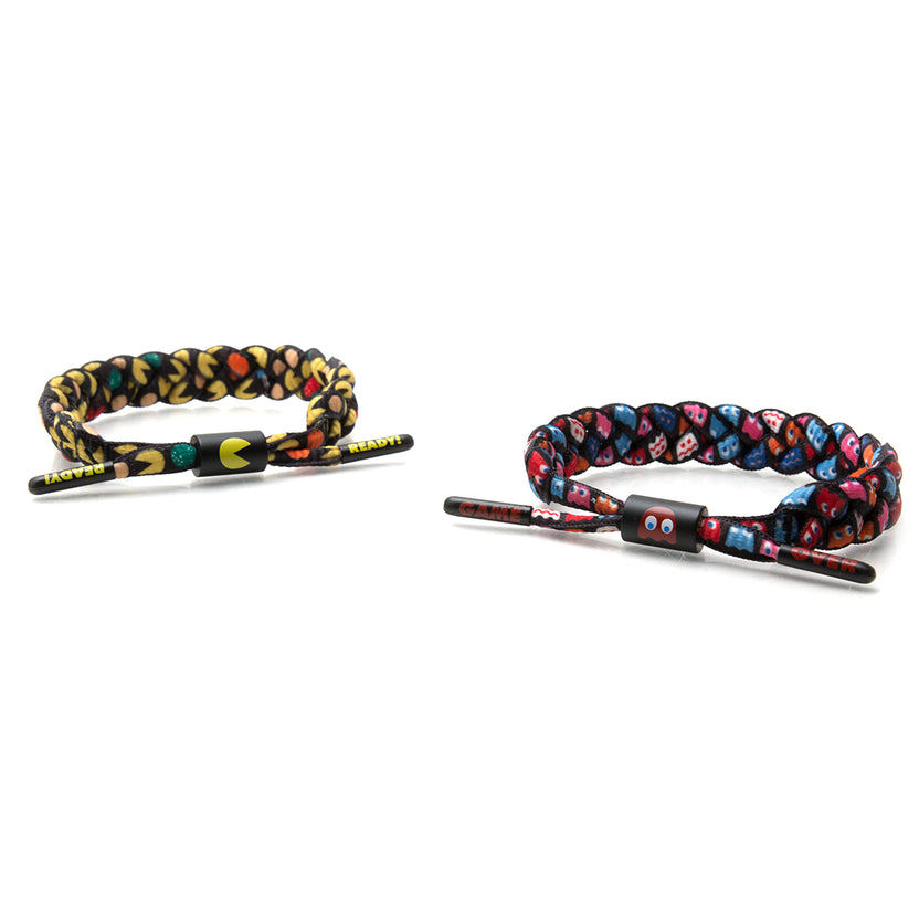 Rastaclat - Pac-Man Shoelace Bracelet 2 Pack, Black/Yellow/Red/Pink ...