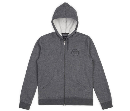 Brixton - Wheeler Men's Zip Hood Fleece, Charcoal Heather – The Giant Peach