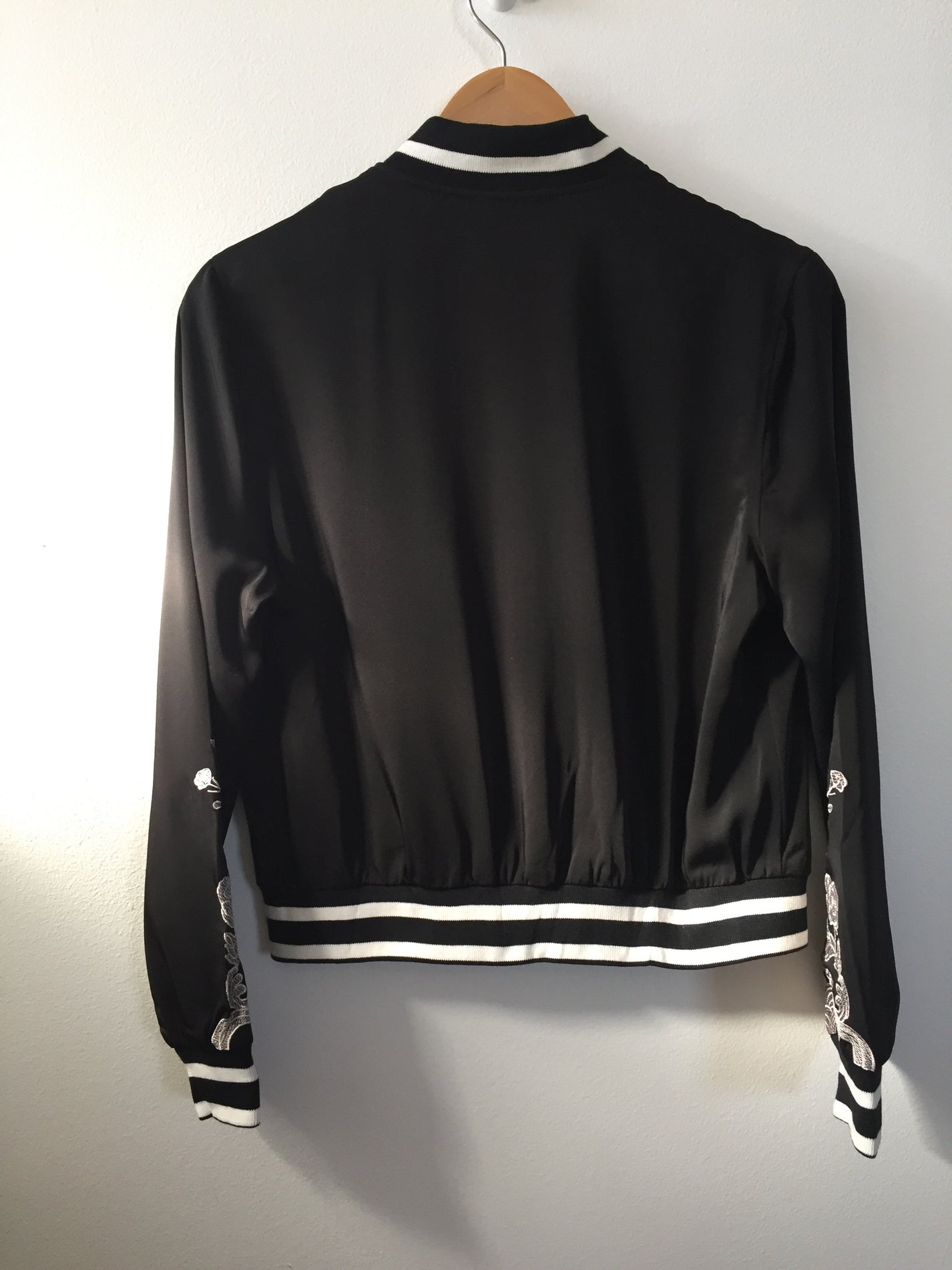 Scratch - Women's Floral Bomber Jacket, Black and White – The Giant Peach